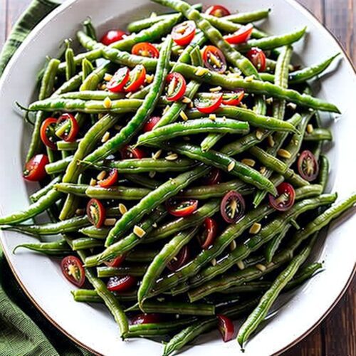 Grüne Bohnen Salat Asiatisch